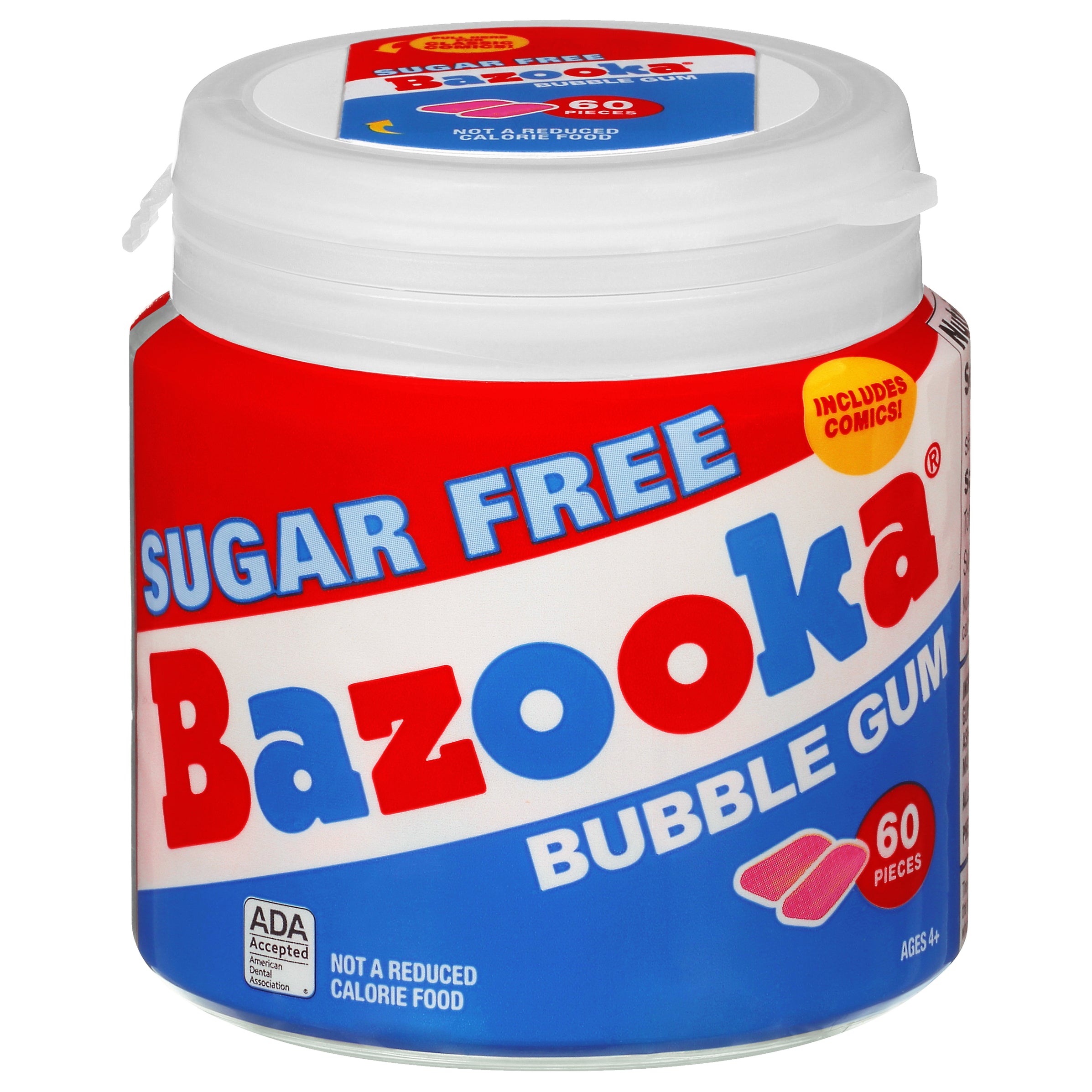 Bazooka Original Bubble Gum Sugar Free 60ct Jar or 6ct Box — Sweeties ...