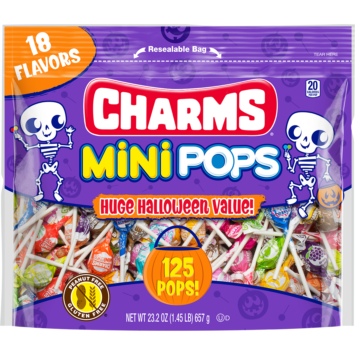 Halloween Assorted Charms Mini Pops 125ct Bag — Sweeties Candy of Arizona