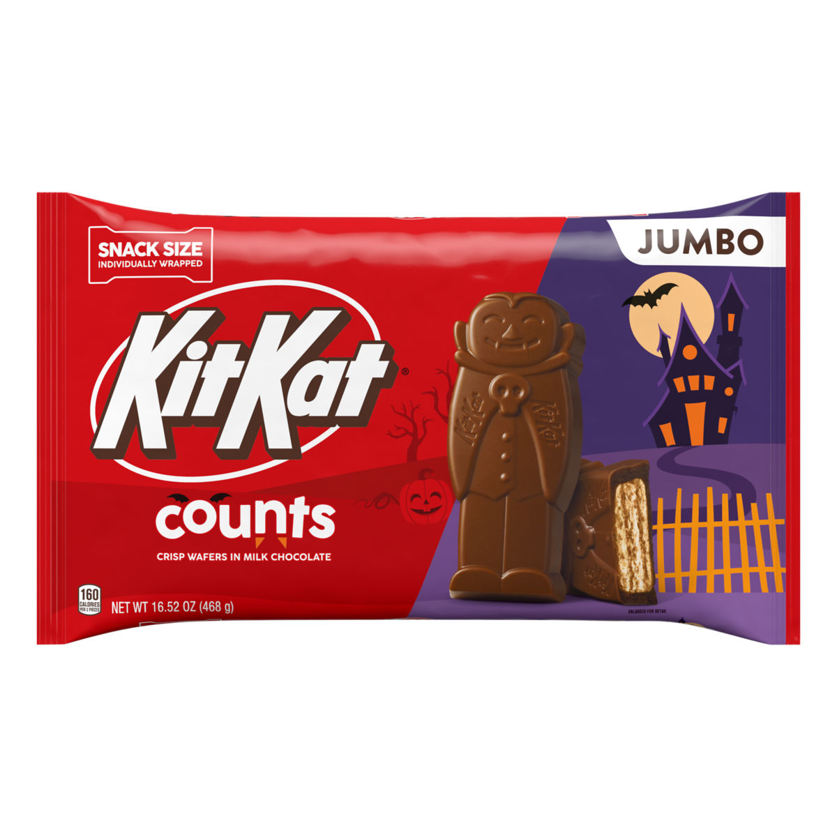 Halloween Kit Kat Counts Jumbo Snack Size 16.52oz Bag — Sweeties Candy ...