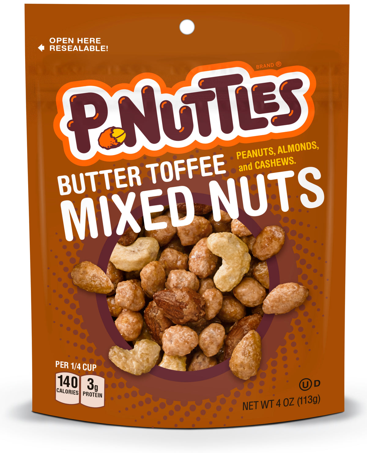 Pnuttles Butter Toffee Mixed Nuts 4oz bag — Sweeties Candy of Arizona