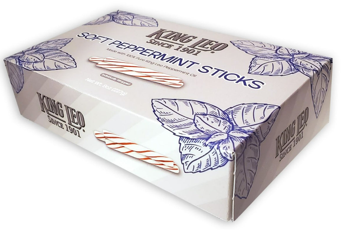 Christmas King Leo Soft Peppermint Sticks 11.5oz box — Sweeties Candy ...