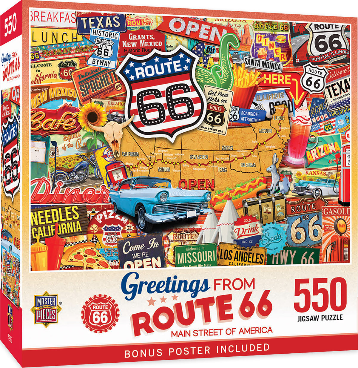 Route 66 Puzzle Greetings From Main Street Of America — Sweeties Candy ...