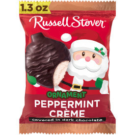 Christmas Russell Stover Dark Chocolate Peppermint Creme 1.3oz Ornamen ...