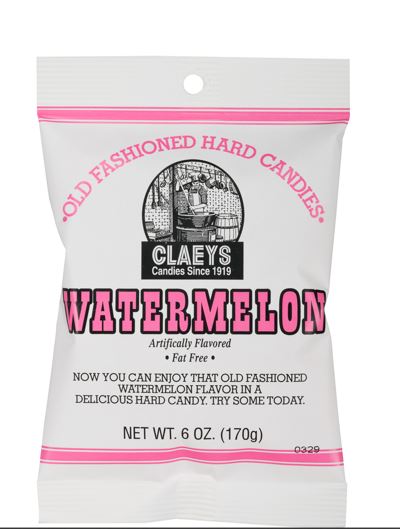 Claeys Old Fashioned Hard Candy Drops 6oz bag Watermelon — Sweeties ...