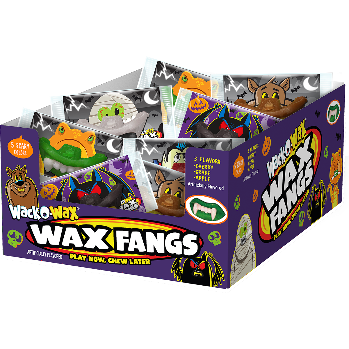 Halloween Wax Fangs Assorted Colors 24ct box — Sweeties Candy of Arizona