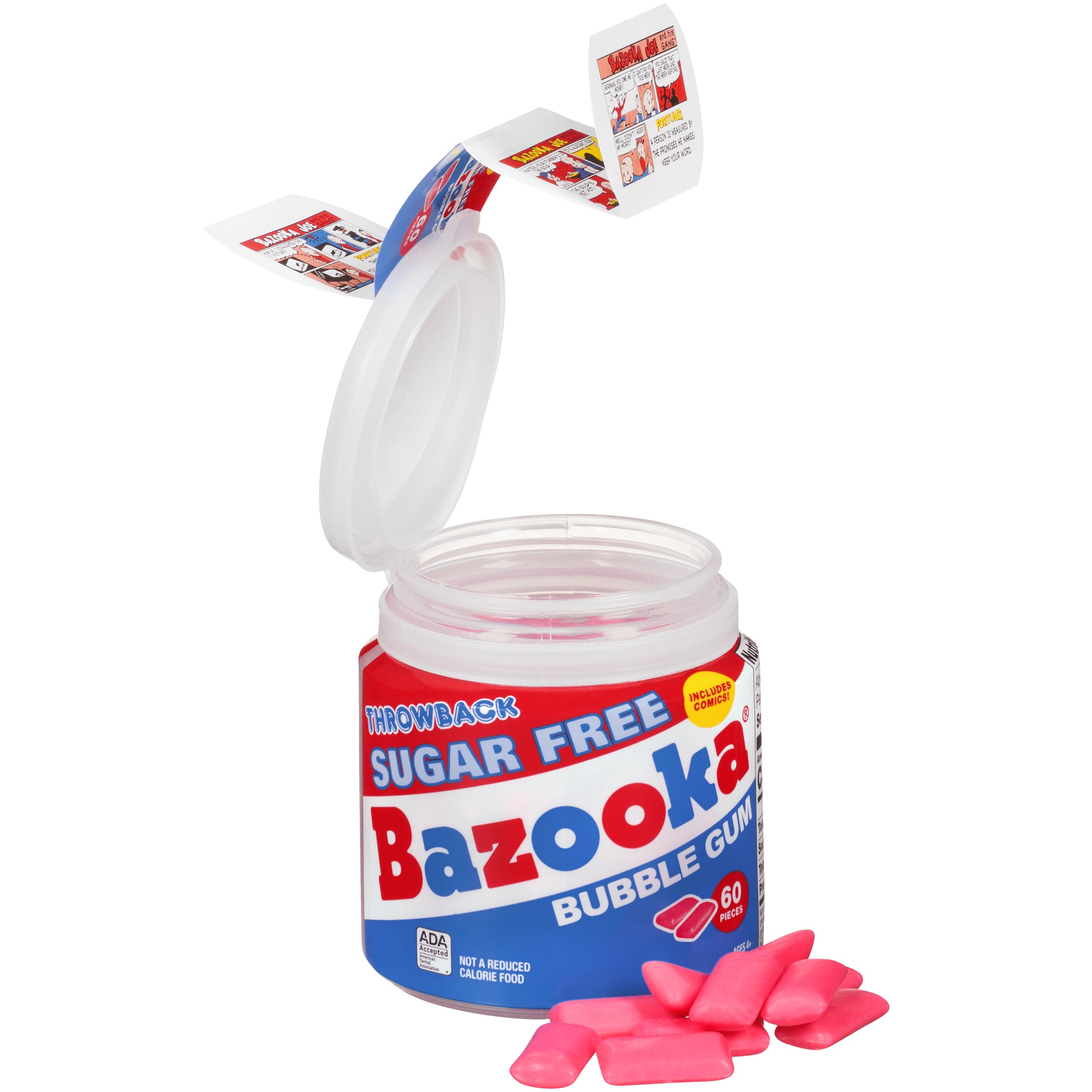 Bazooka Original Bubble Gum Sugar Free 60ct Jar or 6ct Box — Sweeties ...