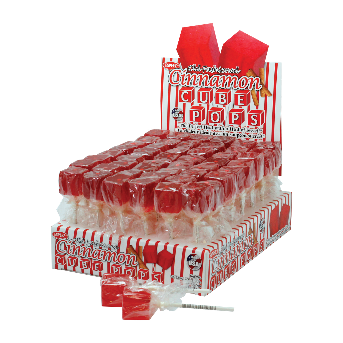Cinnamon Cube Pops .74oz Pop or 48ct Box — Sweeties Candy of Arizona