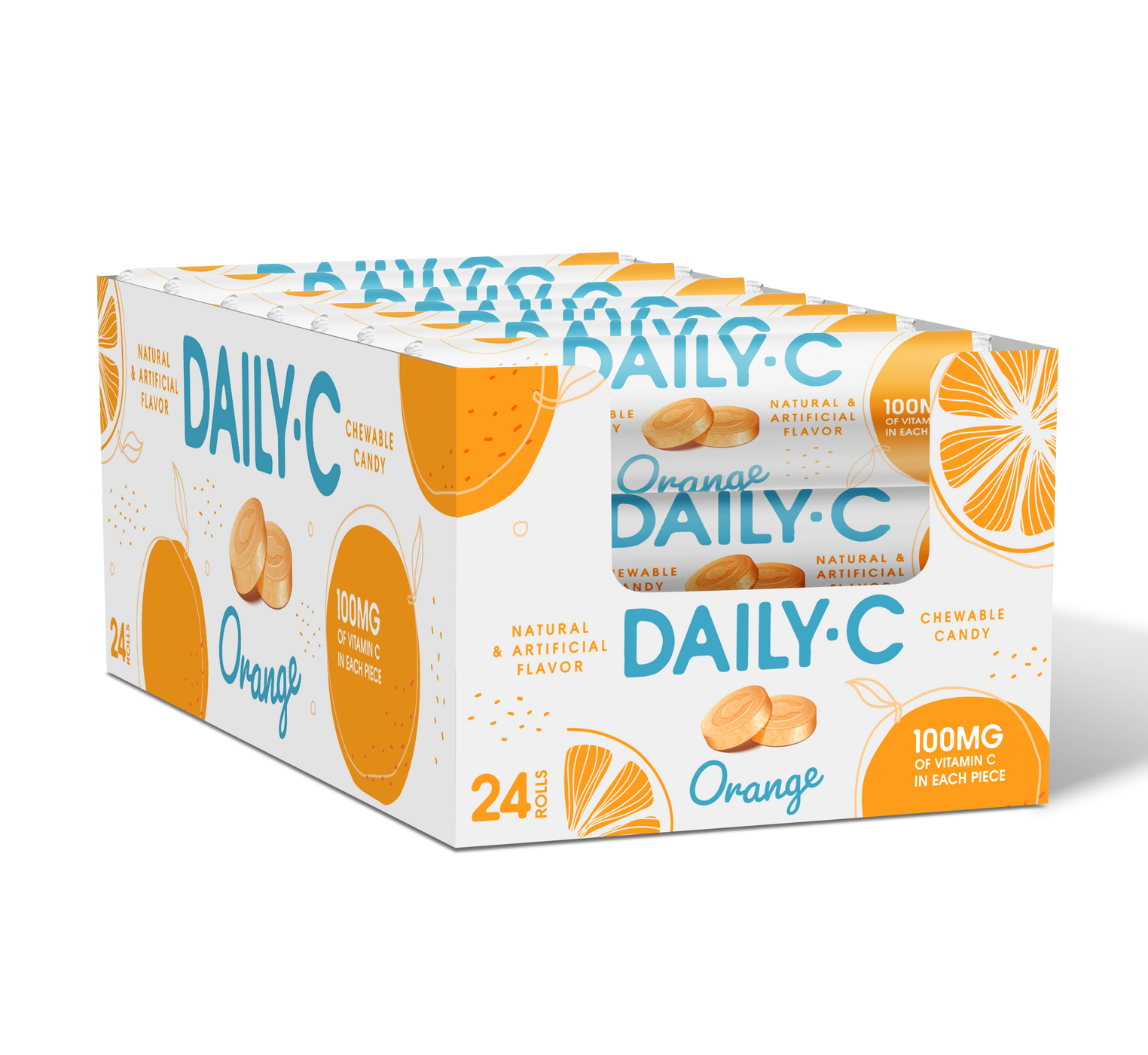 Daily C Rolls Orange 12ct Roll or 24ct Box — Sweeties Candy of Arizona