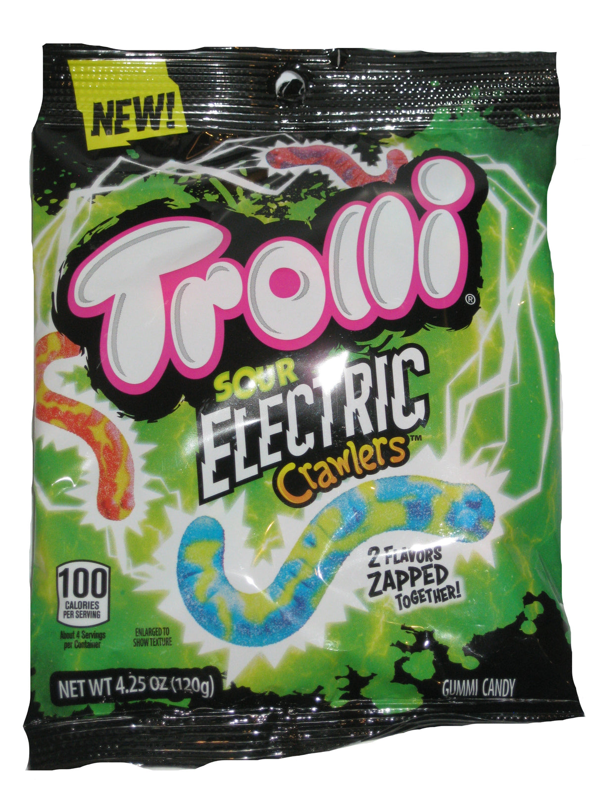 Trolli Gummy Sour Electric Crawlers 4.25oz bag or 12ct case — Sweeties ...