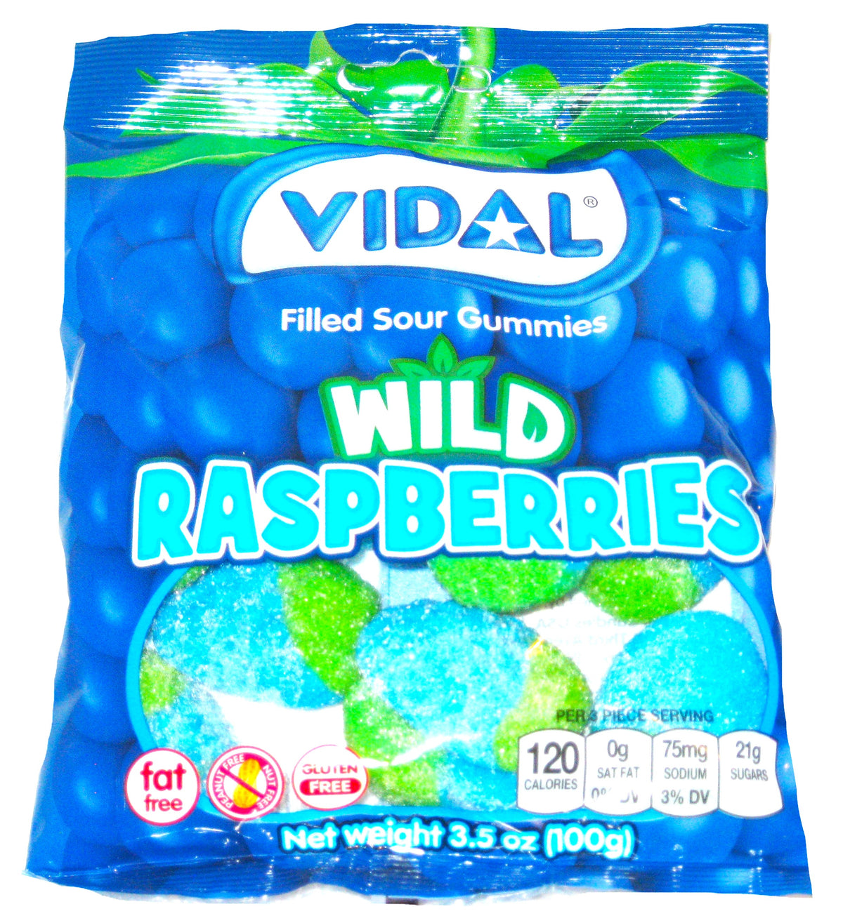 Vidal Gummi Sour Wild Raspberries 3.5oz bag or 14ct case — Sweeties ...