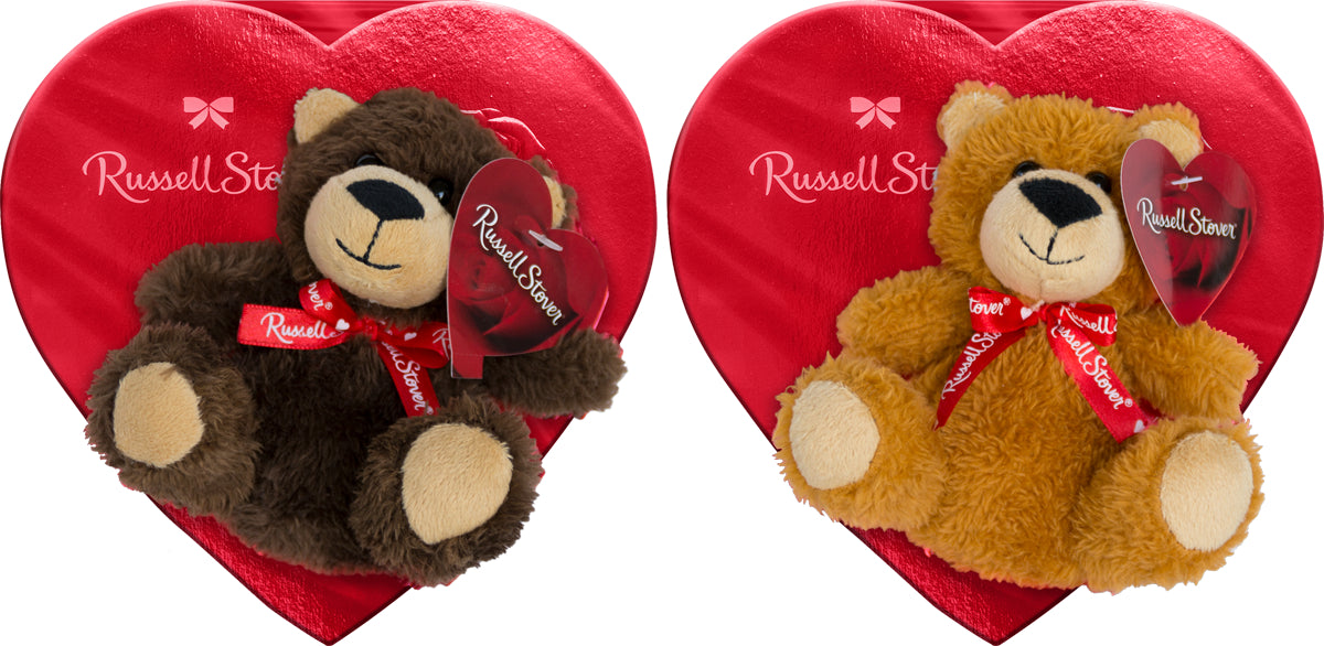 Valentine Russell Stover 3.1oz Heart Box with Plush Bear — Sweeties ...
