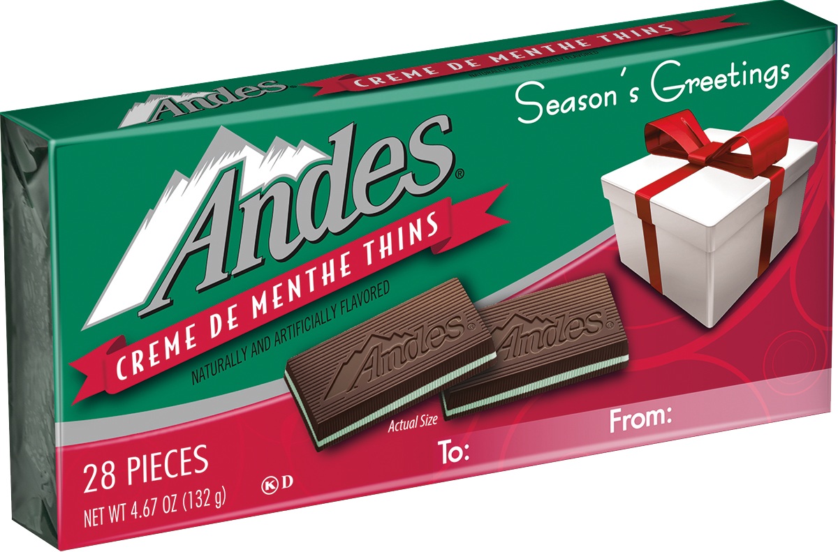 Christmas Andes Creme De Menthe Thins Holiday Card 28ct box — Sweeties ...
