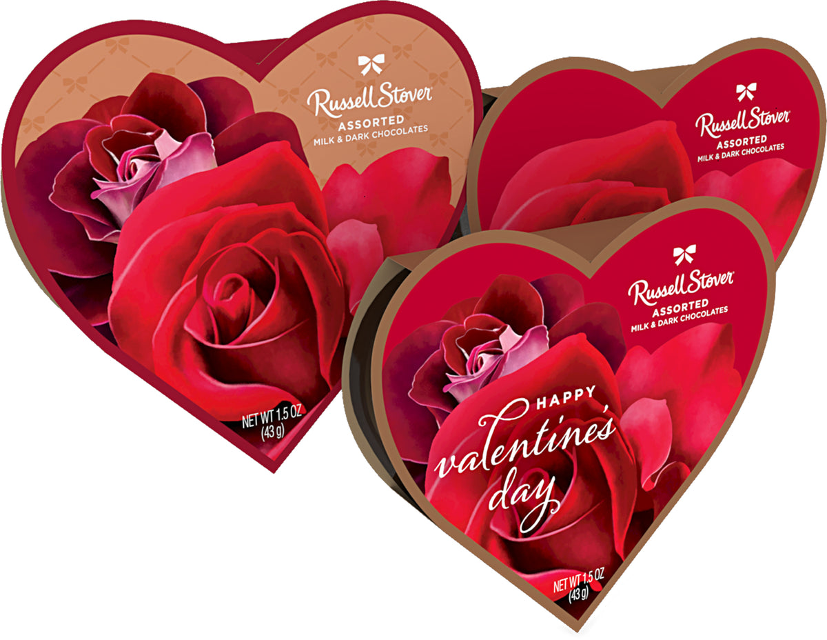 Valentine Russell Stover 1.5oz Heart Box Assorted Chocolate — Sweeties ...
