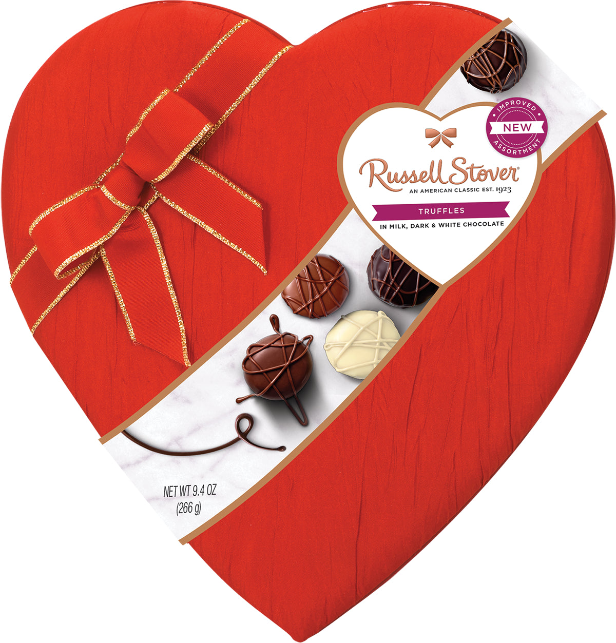 Valentine Russell Stover 9.4oz Heart Box Satin Truffles — Sweeties ...