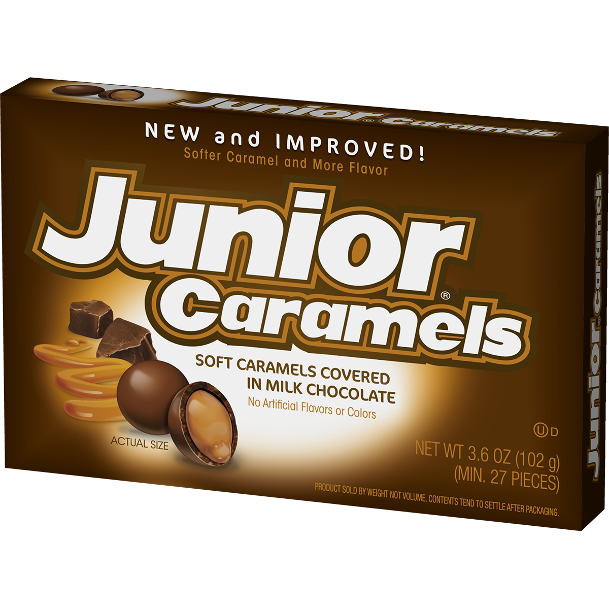 Junior Caramels 3.6oz box or 12ct case — Sweeties Candy of Arizona