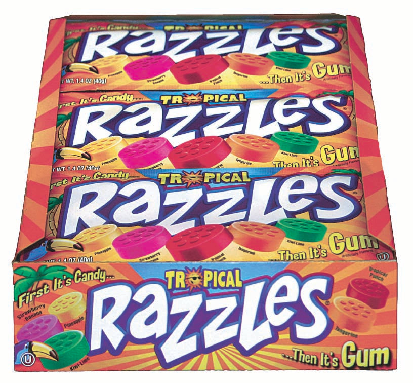 Razzles Tropical 1.4oz pack or 24ct box — Sweeties Candy of Arizona