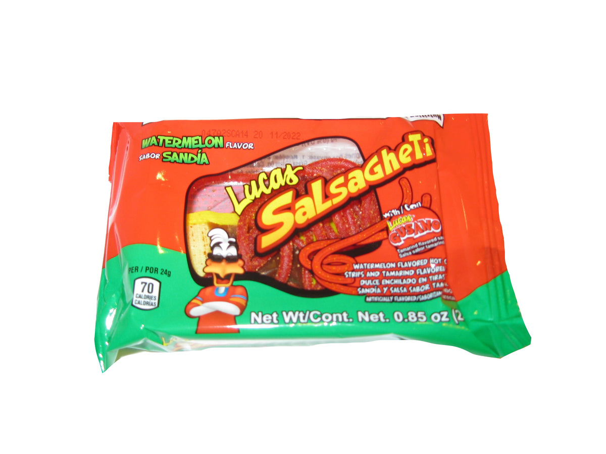 Lucas Salsagheti Watermelon .85oz pack or 12ct box — Sweeties Candy of ...