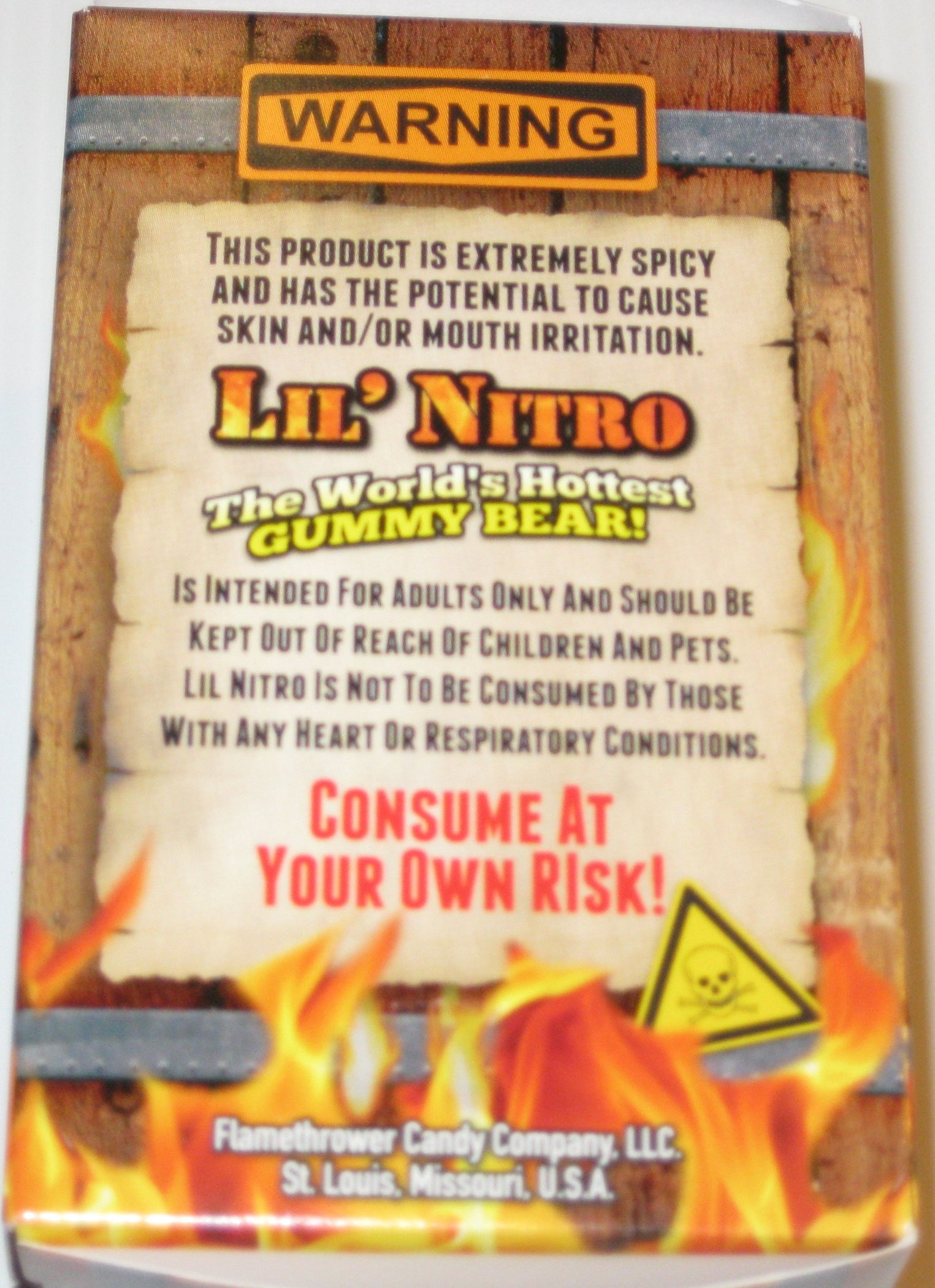 Flamethrower Candy Little Nitro Gummy Bear .1oz Box — Sweeties Candy of ...