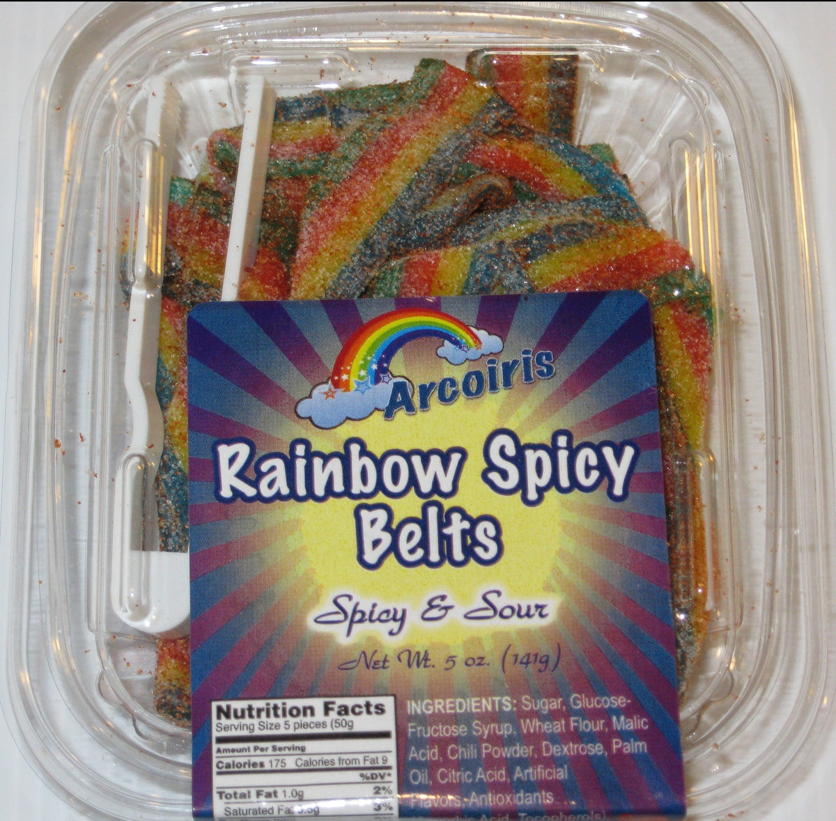 Arcoiris Rainbow Spicy Belts 5oz Tray — Sweeties Candy of Arizona