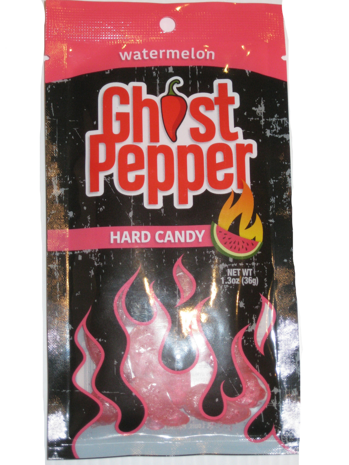 Flamethrower Candy Ghost Pepper Hard Candy Watermelon 1.3oz pack ...
