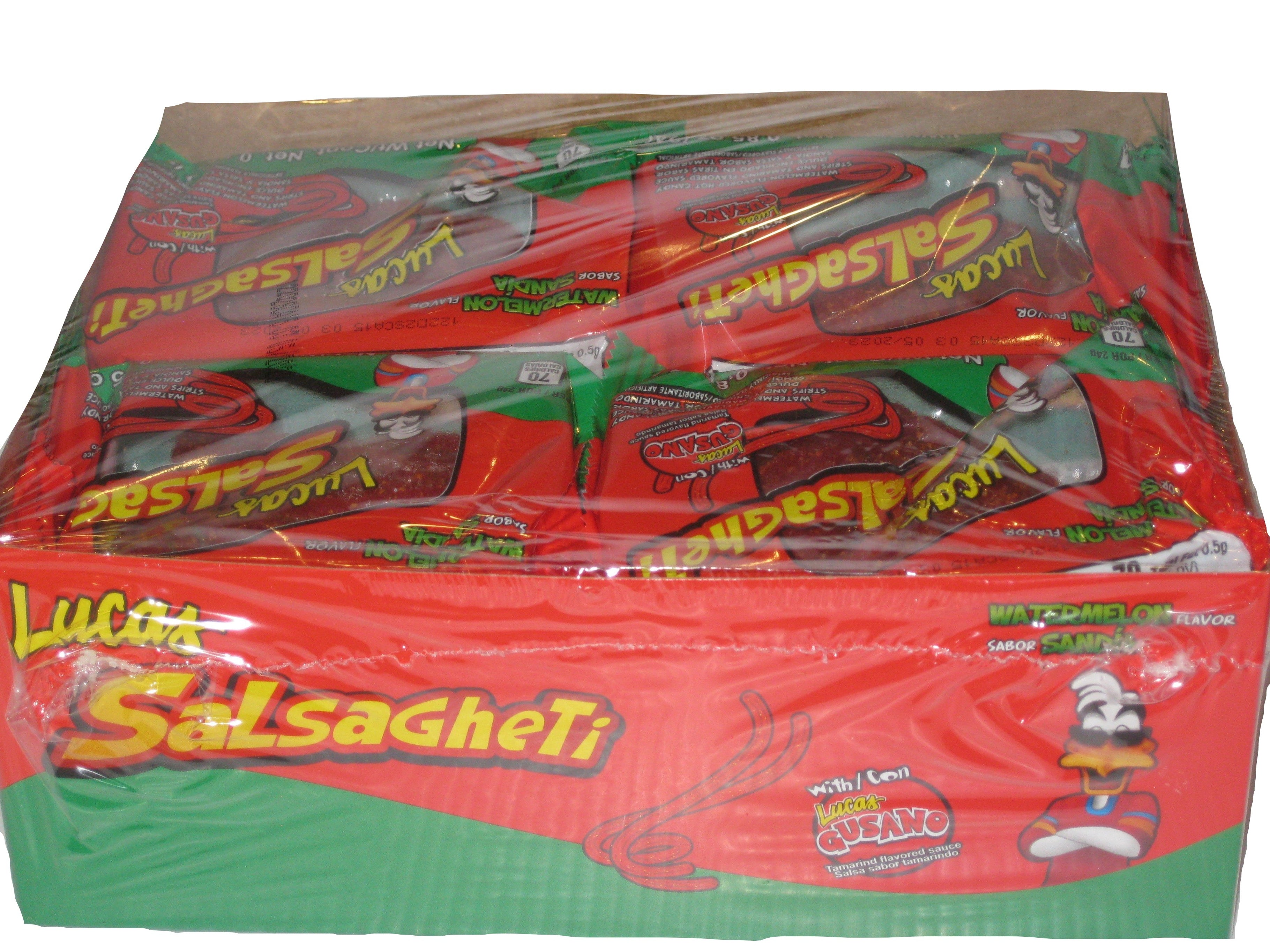 Lucas Salsagheti Watermelon .85oz pack or 12ct box — Sweeties Candy of ...